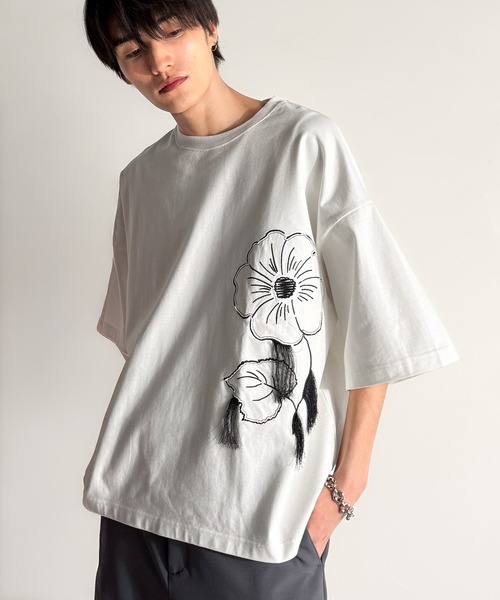 Classical Origin tシャツ 「Classical Origin」「遊び心が揺れ動く。」フラワーステッチアップリケデザインTシャツ／Flower Stitch Appli ...