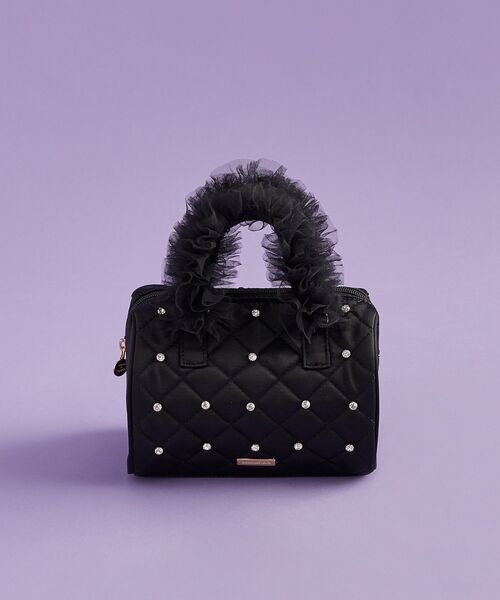 Maison de FLEUR ハンドバッグ チュールハンドルラインストーンボストンバッグ : ZOZOTOWN Yahoo!店 - 通販 - Yahoo!ショッピング