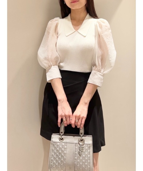 Yahoo!オークション - 「SNIDEL」 7分袖ニット ONE SIZE グレー レディ...