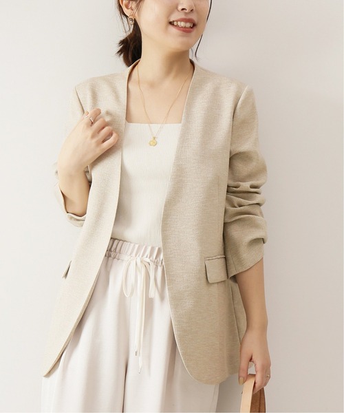 Spick＆Span 「Spick & Span」 ノーカラージャケット 38 ベージュ レディース : ZOZOTOWN Yahoo!店 - 通販 - Yahoo!ショッピング