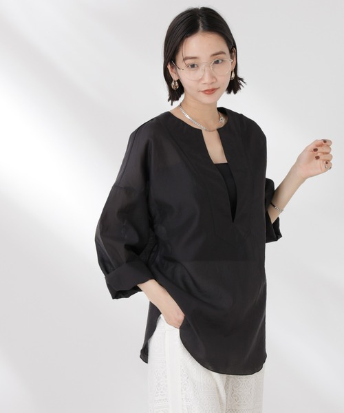 NANO universe ブラウス シャツ DeepVネックプルオーバーブラウス レディース : ZOZOTOWN Yahoo!店 - 通販 - Yahoo!ショッピング