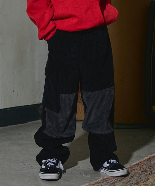 PAIRMANON STREET パンツ カーゴパンツ 「PAIRMANON STREET」コーデュロイ 切り替え 配色 ワーク カーゴ ...