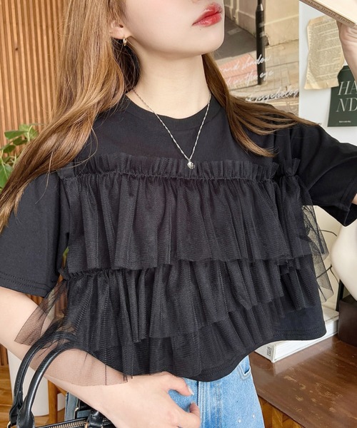 tシャツ Tシャツ フリルチュールドッキング半袖Tシャツ レディース : 83437973 : ZOZOTOWN Yahoo!店 - 通販 ...