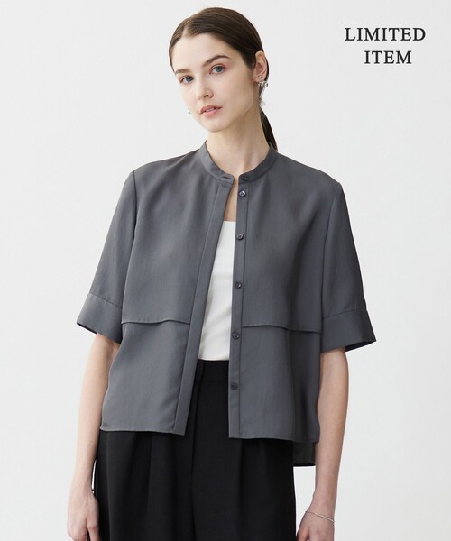 ICB ブラウス シャツ シルキーツイル 半袖クロップドシャツ レディース : ZOZOTOWN Yahoo!店 - 通販 - Yahoo!ショッピング