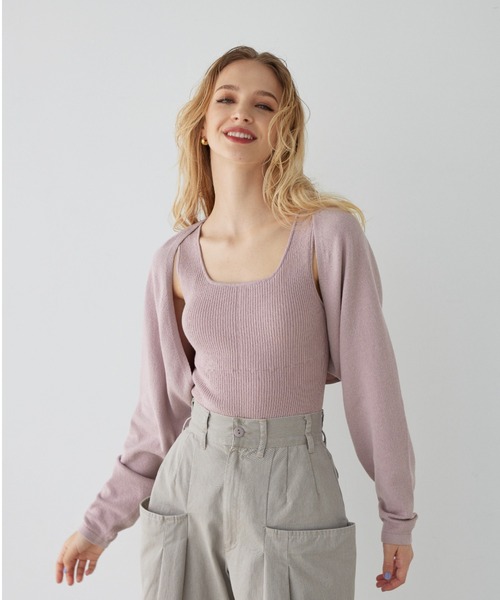 ALEXIA STAM（アリシアスタン） カーディガン Long Sleeve Knit Bolero / サマーニットボレロ レディース : ZOZOTOWN Yahoo!店 - 通販 ...