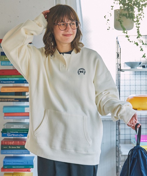 スウェット ナンバリング刺繍 ヘンリーネック オーバーサイズ スウェット レディース メンズ : 86541978 : ZOZOTOWN ...