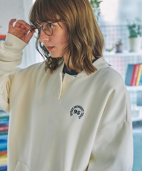 スウェット ナンバリング刺繍 ヘンリーネック オーバーサイズ スウェット レディース メンズ : 86541978 : ZOZOTOWN ...