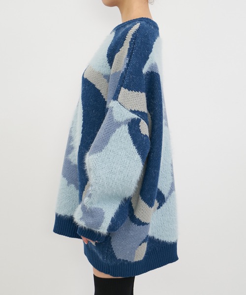 Yahoo!オークション - 「SPIRALGIRL」 長袖ニット FREE ブルー レディ...