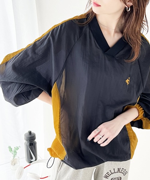 classicalelf tシャツ レトロ配色が今っぽ！胸刺繍配色シアー裾ドロストVネック オーバーサイズ プルオーバー レディース : ZOZOTOWN Yahoo!店 - 通販 ...