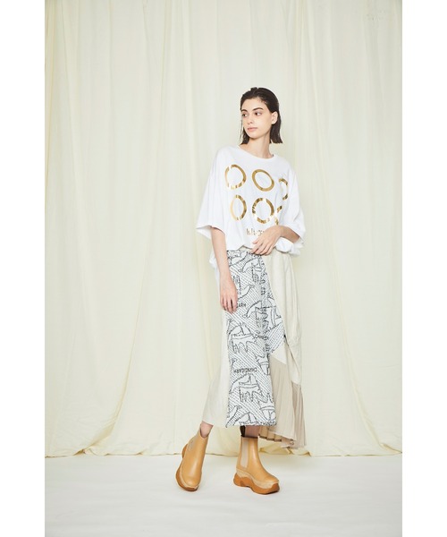 Yahoo!オークション - 「gomme」 7分袖カットソー MEDIUM ベージュ レ...