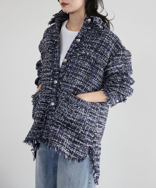 ELFRANK 「ELFRANK」 ツイードジャケット FREE ブルー レディース : ZOZOTOWN Yahoo!店 - 通販 ...